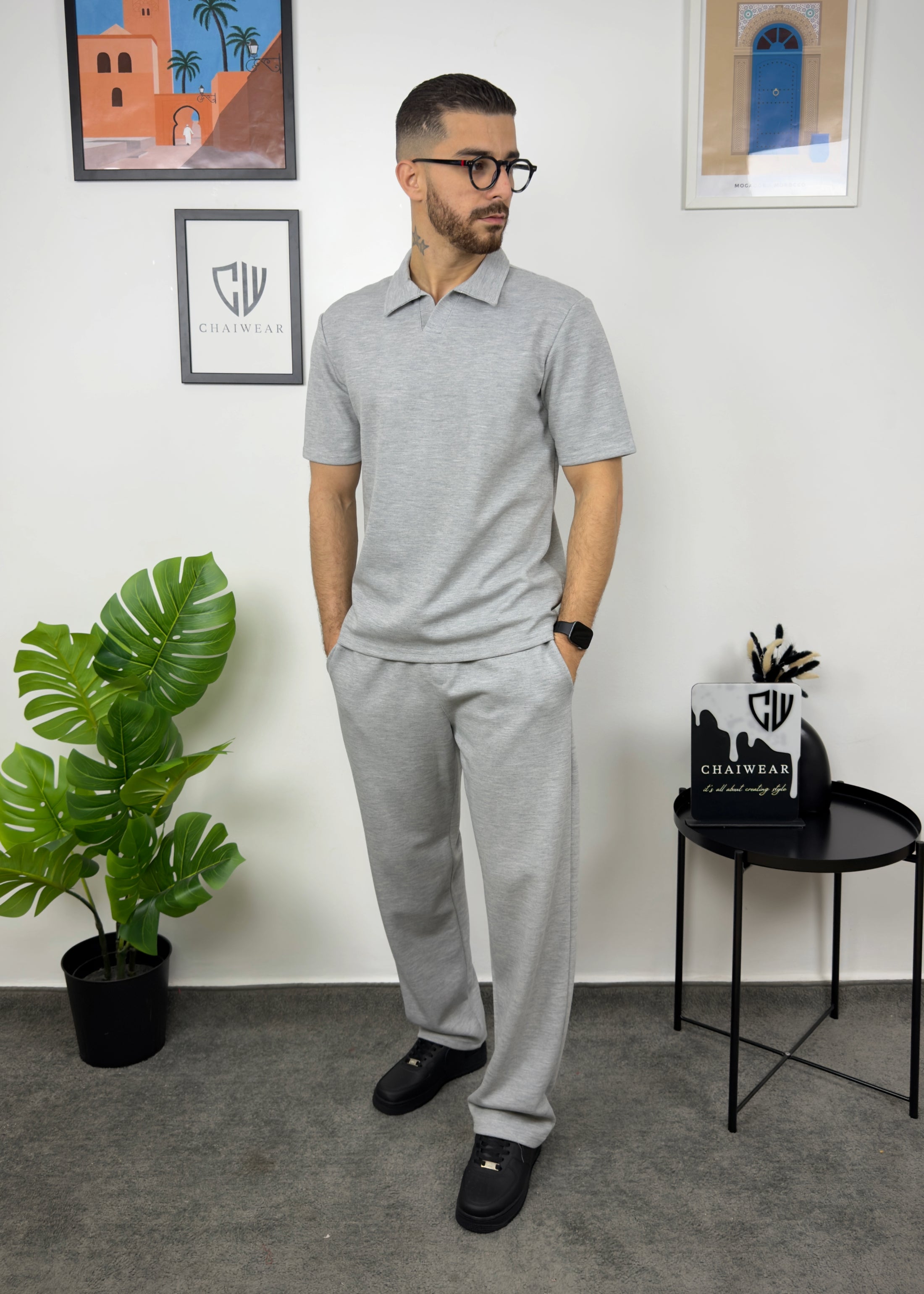 Pantalon et Polo Simple en coton lourd 320 GSM – Chaiwear